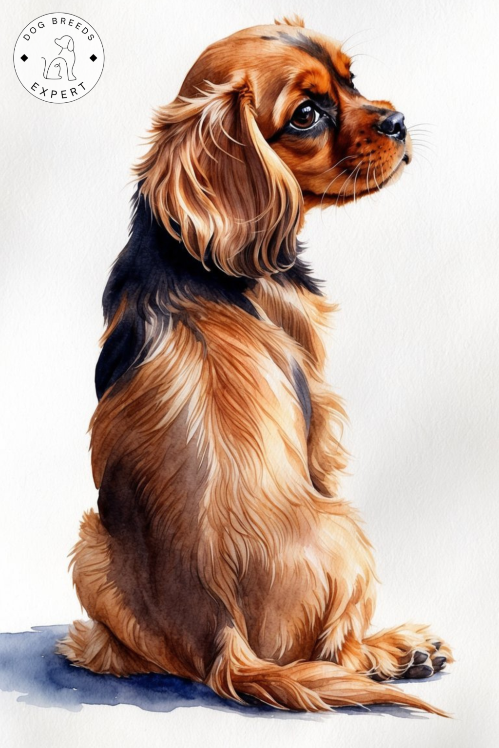 8 Cool Watercolor Drawings of Cavalier King Charles Spaniel Puppies ...